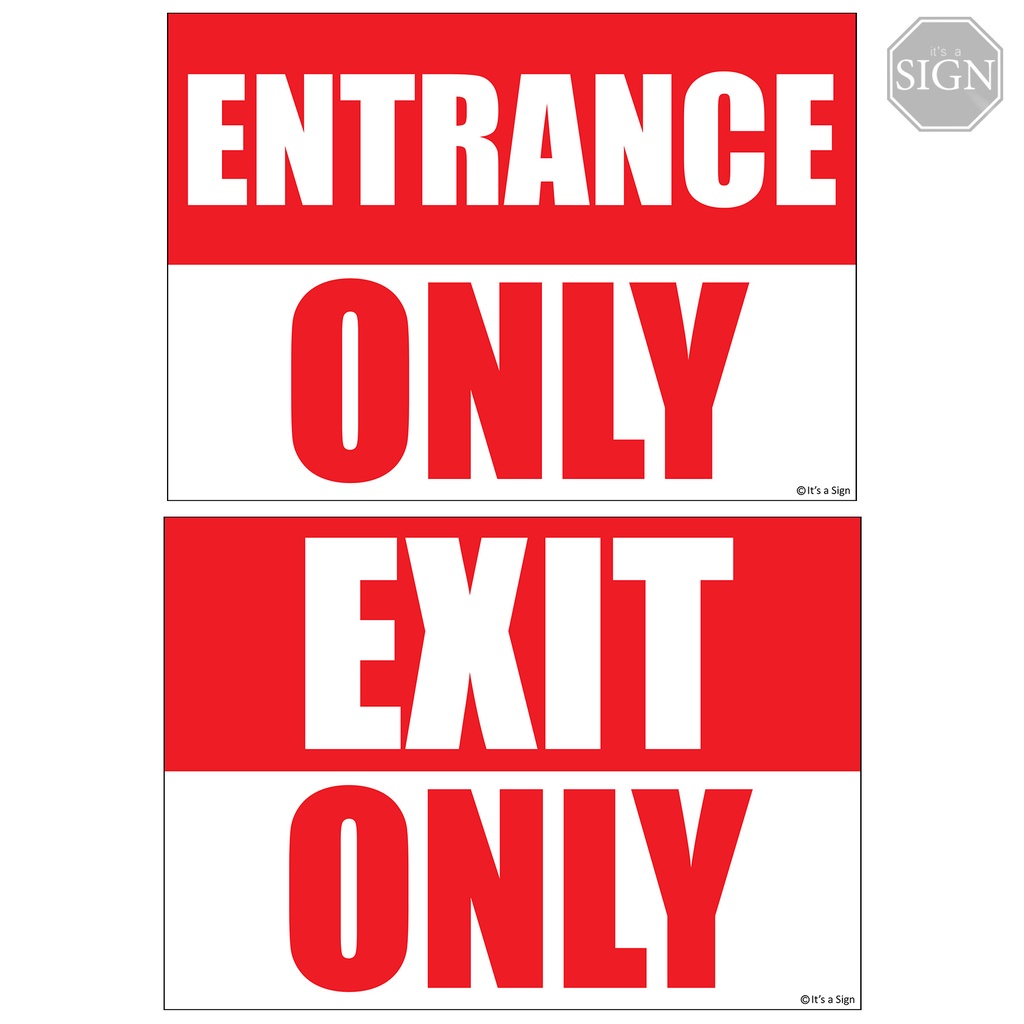 Entrance Exit Only Sign - Laminated Signage - A4 Size | Shopee Philippines
