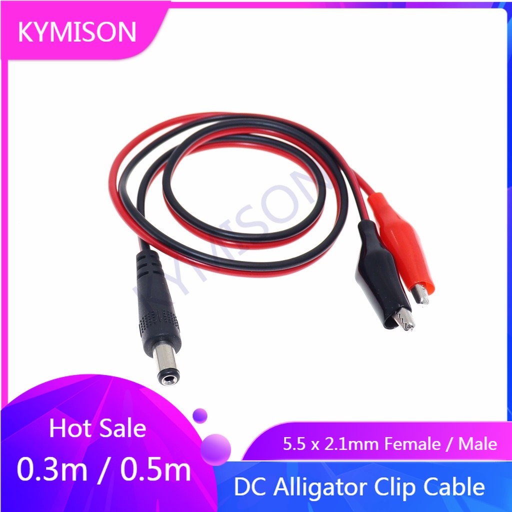 DC Male Female Jack Connector Alligator Clips Crocodile Wire 12V Power ...