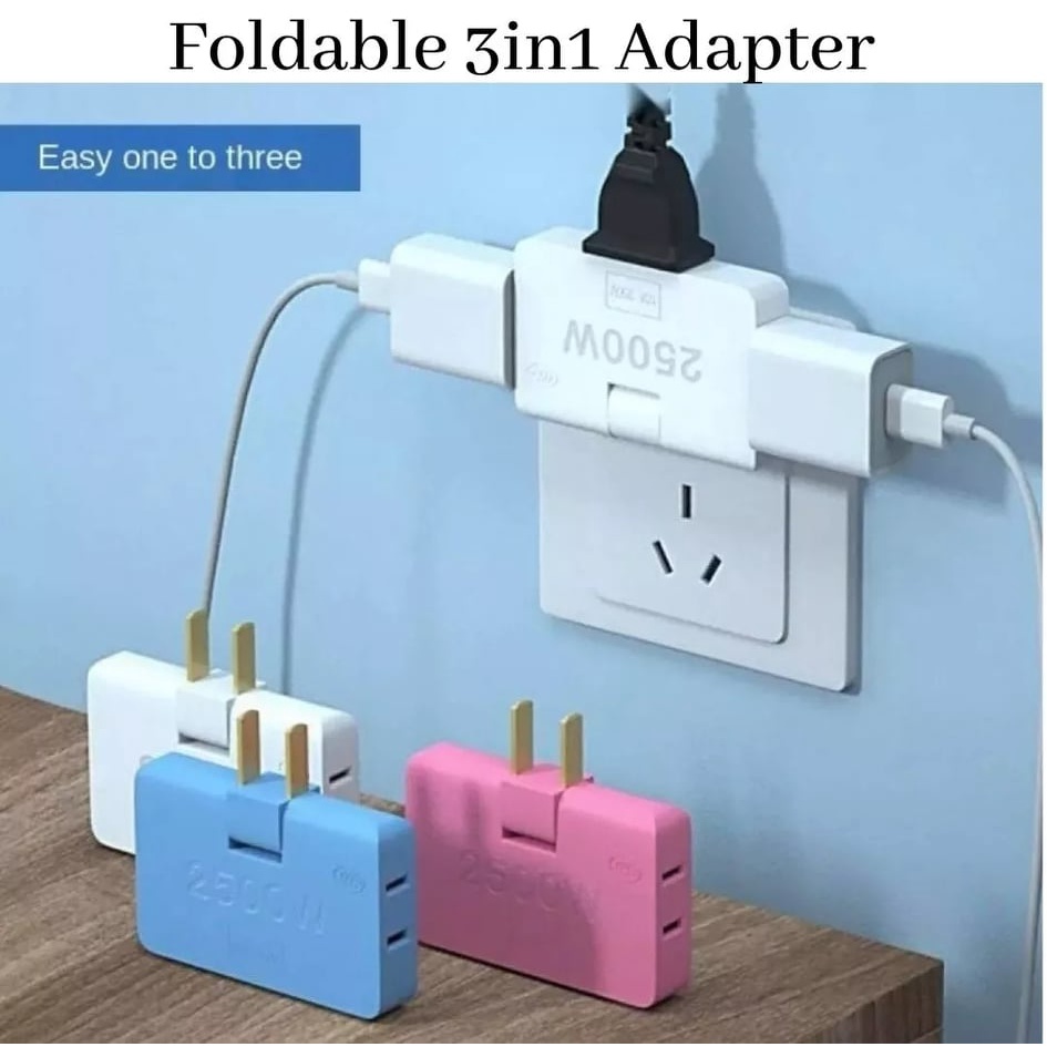 Foldable 3in1 Adapter Extension Adaptor Socket Outlet Power Adapter ...