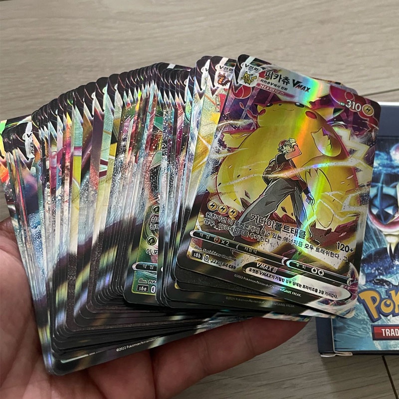 Korean Pokemon Cards Vstar Vmax GX CSR Shiny Rainbow Arceus Pikachu ...