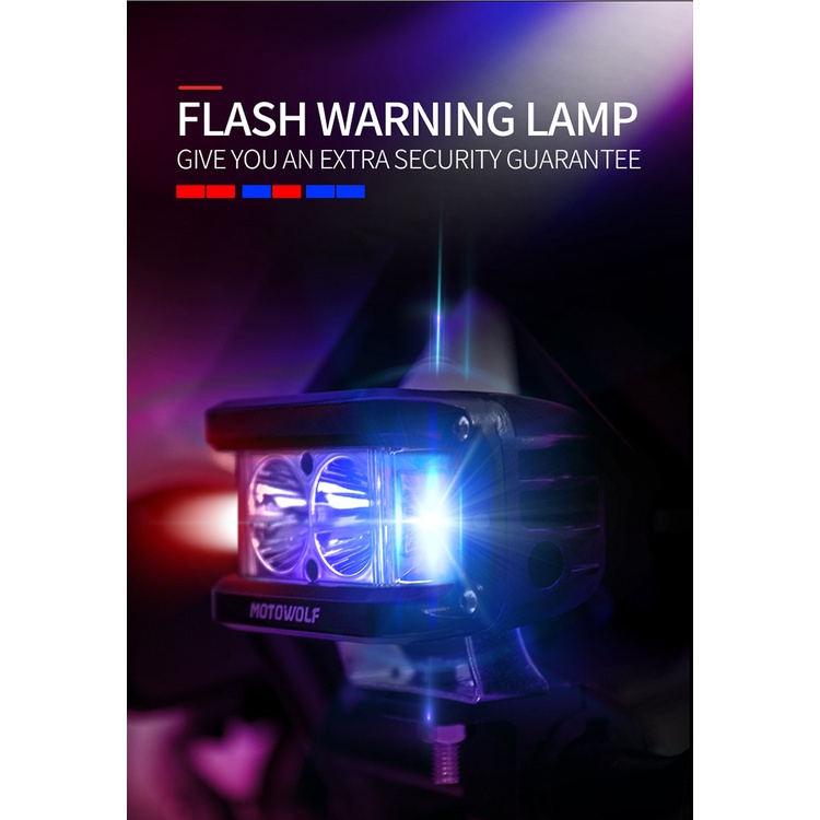 Motorcycle LED Headlight Headlamp Spotlight Foglight 12V LED 6500K Blue ...