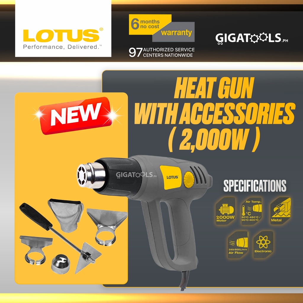 *NEW* Lotus LTXH2000X Heat Gun with Accessories ( 2000W ) | Shopee ...