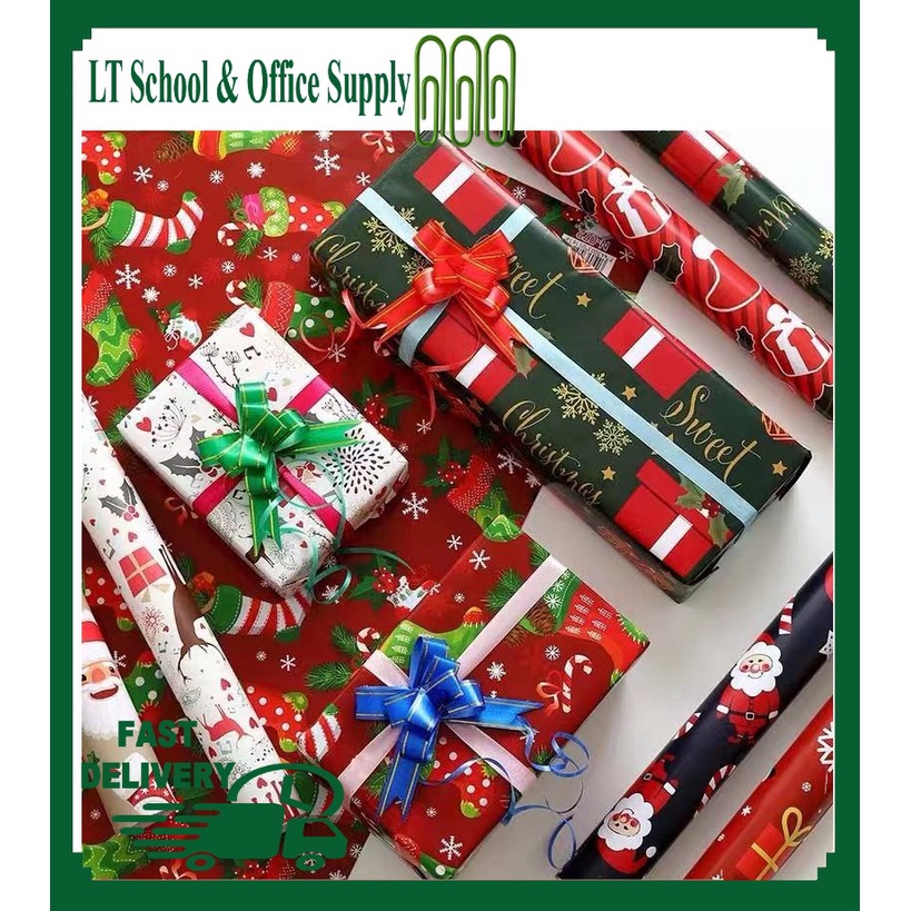10 Sheets Christmas Gift Wrap paper Assorted design per Color(Size ...