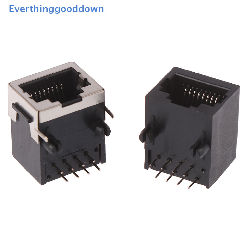 EVERTHING 10PCS RJ45 Metal 8 Pin Female PCB Right Angle Board Jack ...