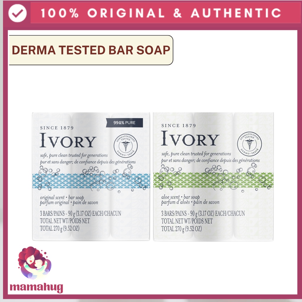IVORY Dermatologist Tested Original Scent/ Aloe Scent Bar Soap 9.52oz ...