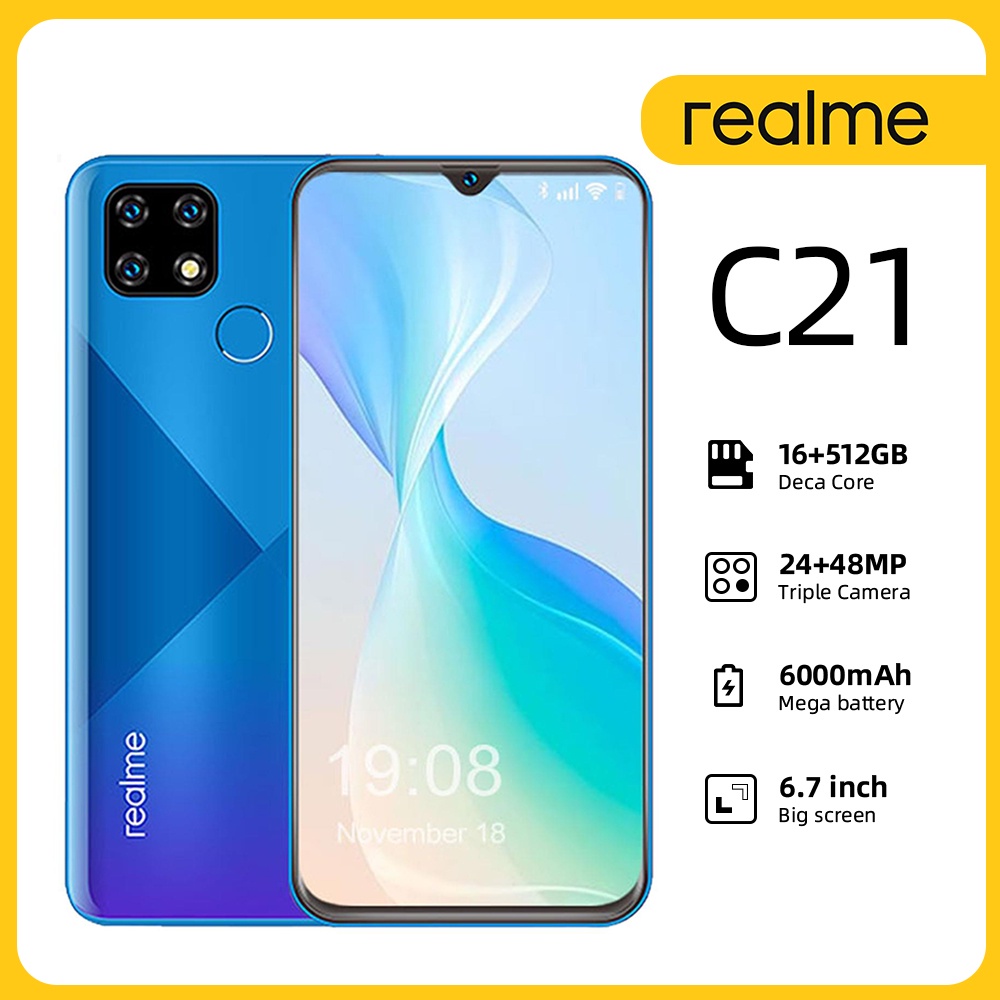 ☄ Realme C21 android Smartphone 16GB+512GB 6.7Inch Original big sale ...
