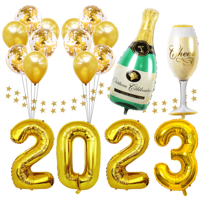 1set 32inch Number Aluminum Film Balloon Set 2023 New Year's Balloon ...