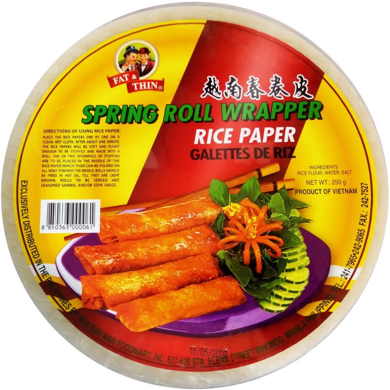 FAT & THIN SPRING ROLL WRAPPER RICE PAPER 250G | Shopee Philippines