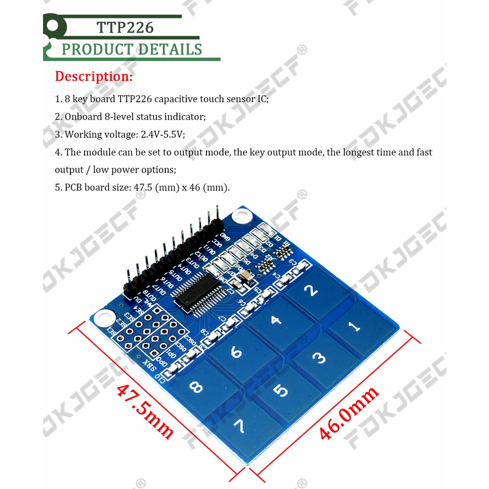 TTP223 / TTP223B / TTP224 / TTP226 / TTP229 Jog Digital Touch Switch ...