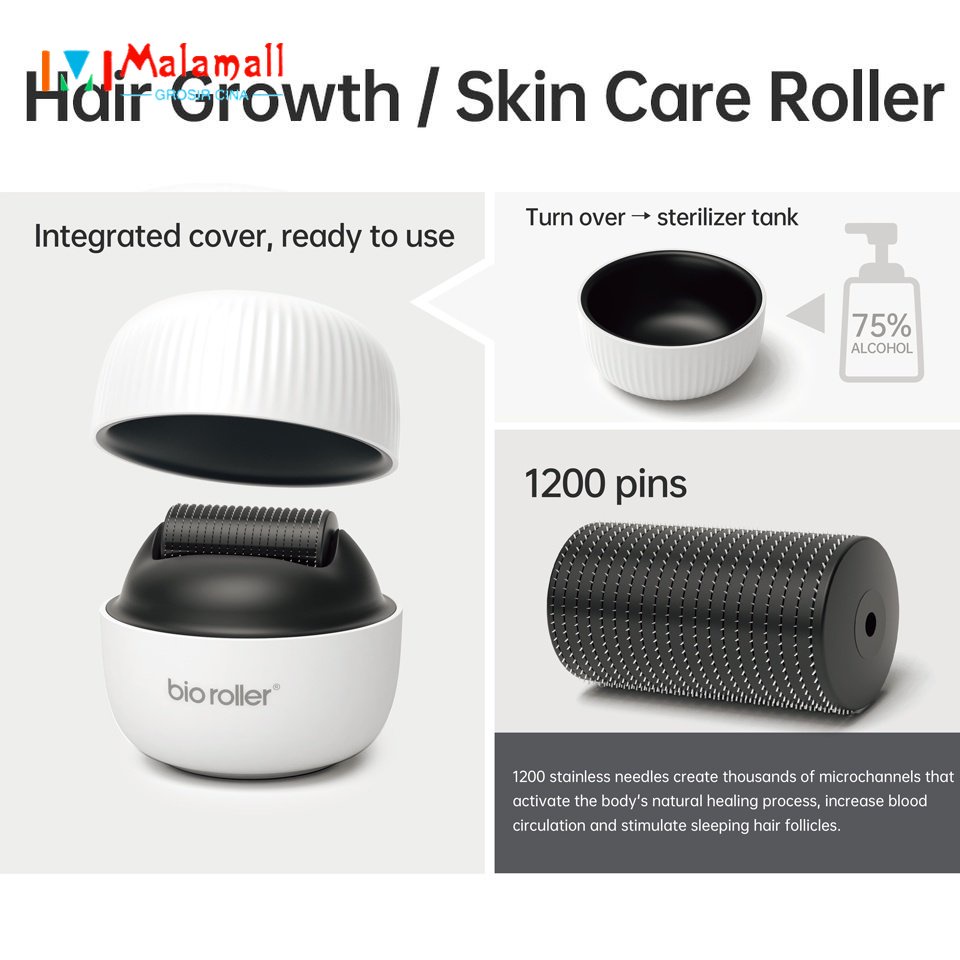 1200Pin 0.5-2mm Derma Roller Microneedling Roller For Face Body Skin ...