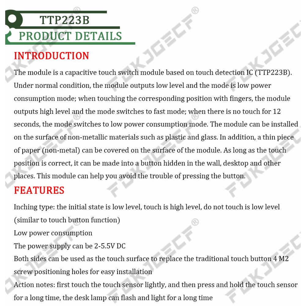 TTP223 / TTP223B / TTP224 / TTP226 / TTP229 Jog Digital Touch Switch Sensor Digital 1/4/8/16 ...