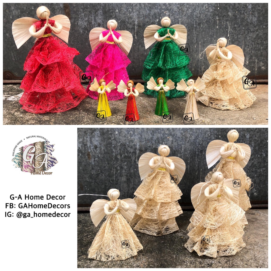 Christmas Angels Decor Ornaments - Abaca Scrunch Christmas tree decor ...