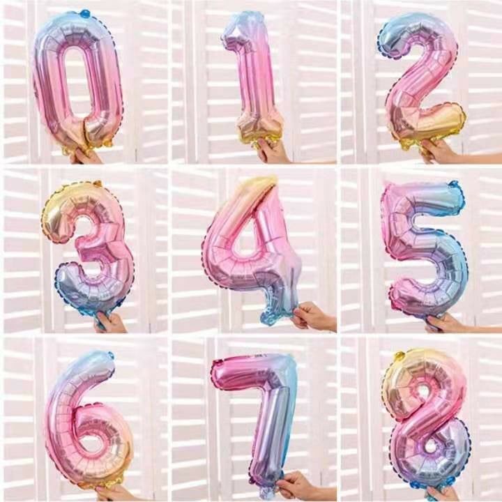Rainbow Number Balloon 40 inches | Shopee Philippines