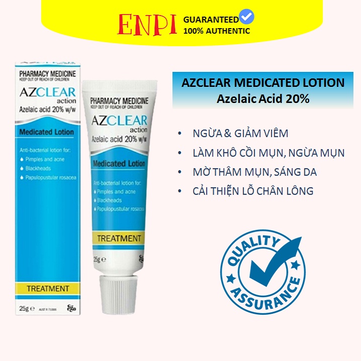 AZCLEAR Action Medicated Lotion 20% Azelaic Acid Reduces Acne and Dark ...