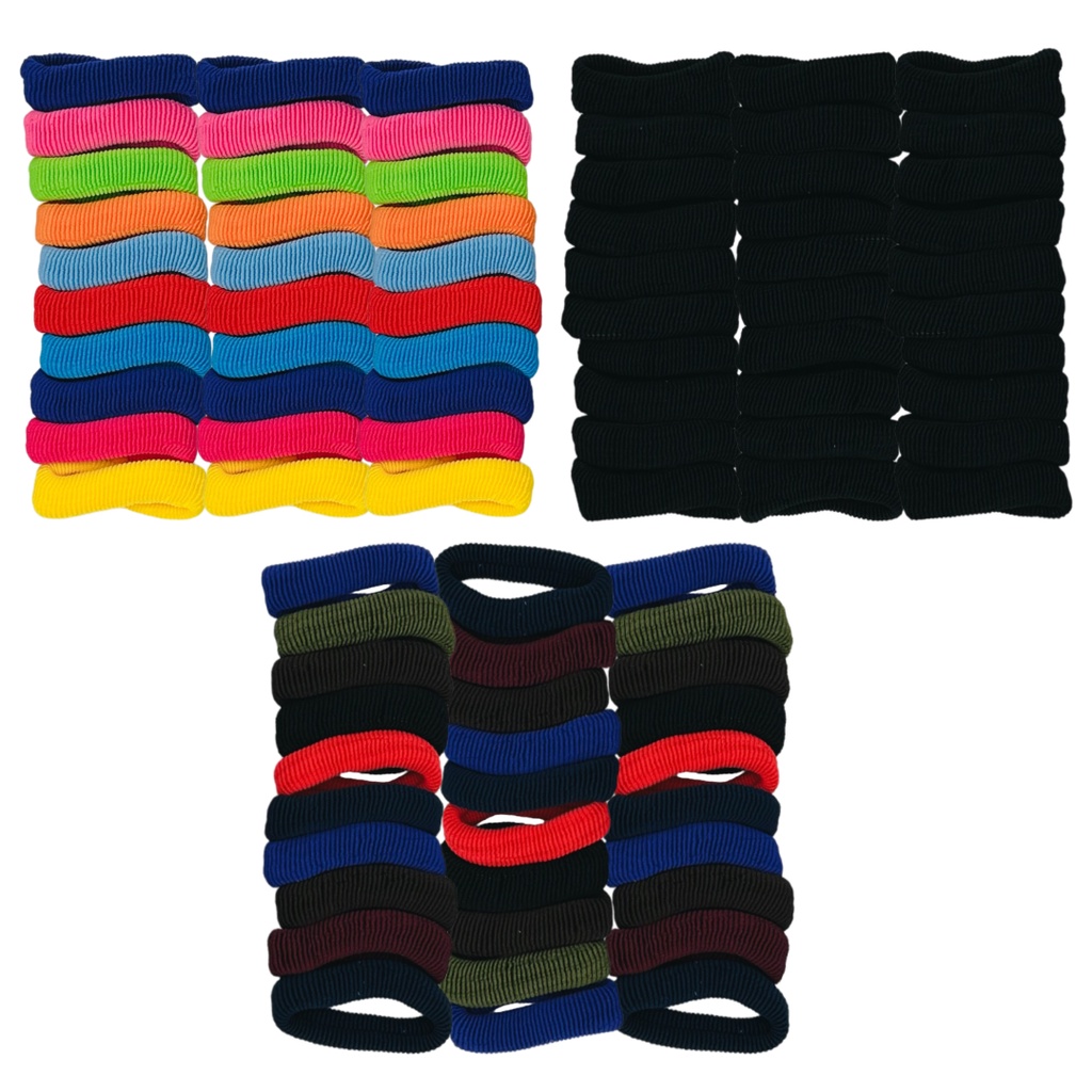 HPN-89 (30 pcs) Plain Size 7 cm Fabric Hair Ties For Girls Ponytail ...