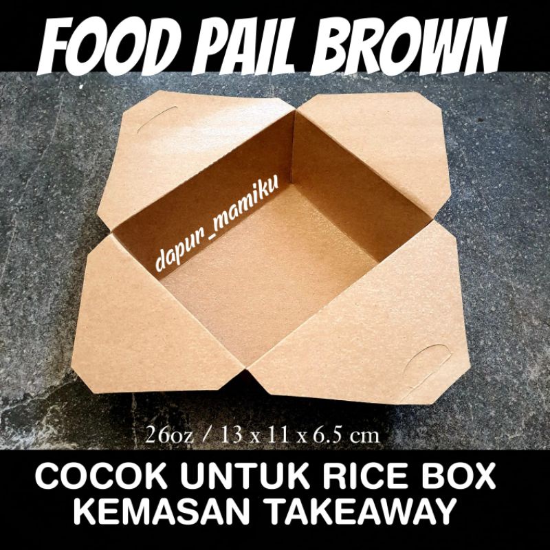 Dapurmamiku (Food Pail) Rice Box Paper Kraft Foodpail Plain Food Box ...