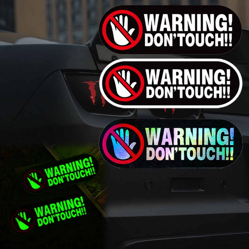 Don't Touch Warning Reflective Sticker Luminous Stickers Motorcycle Car ...