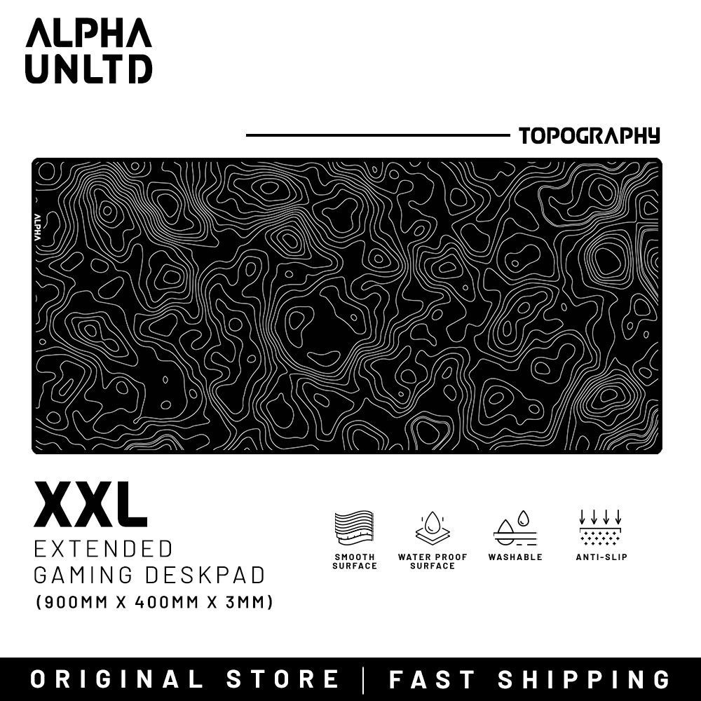 Alpha Unltd Gaming Mousepad XXL | Topography | (900x400x3mm) | Standard ...