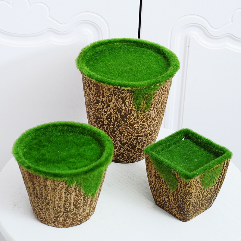 Paper Pulp Pot Floor Table Flower Set DIY Design Simulation Plant ...
