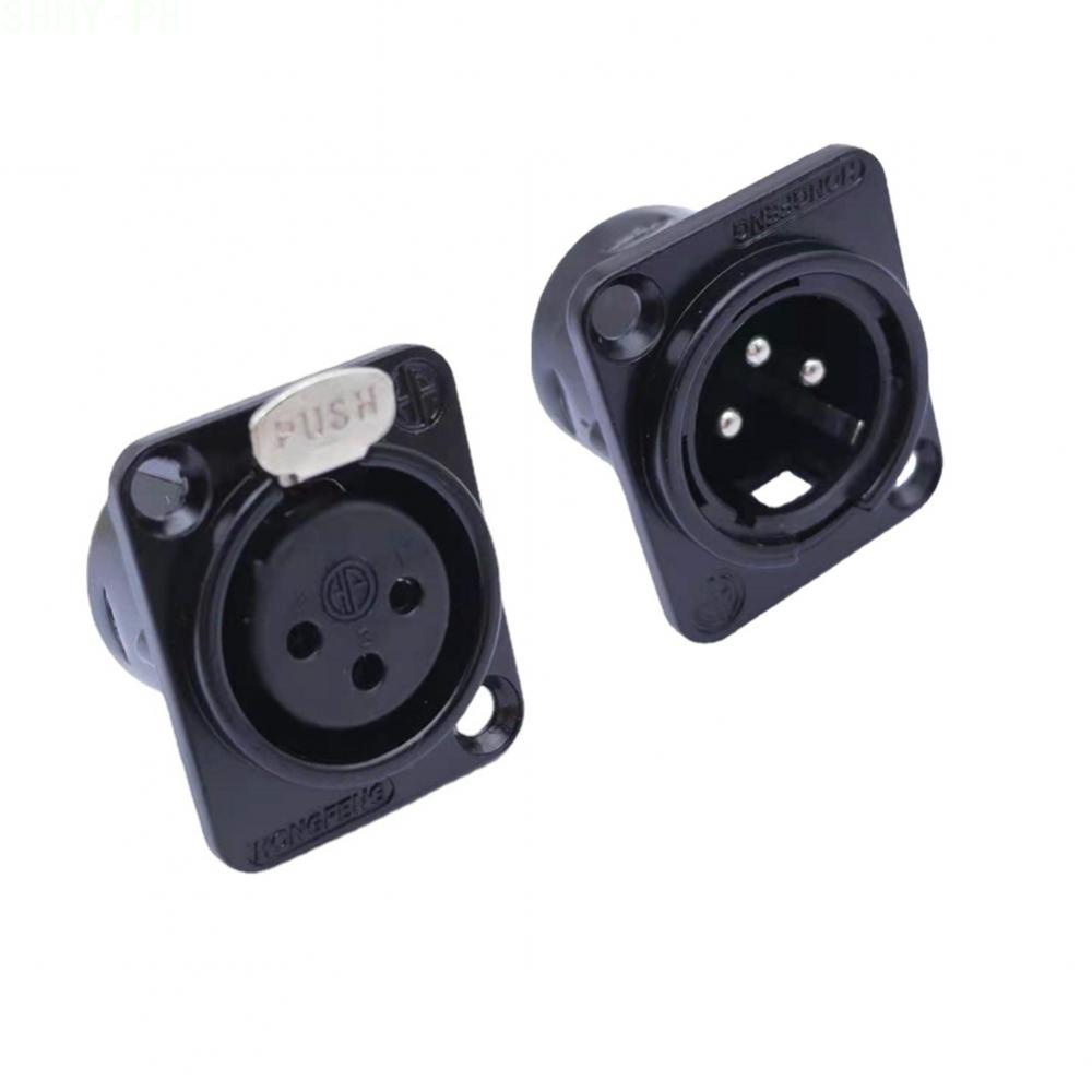 XLR Jack Panel Male & Female Microphone Jack Panel Mount Plastic 1 Pcs ...