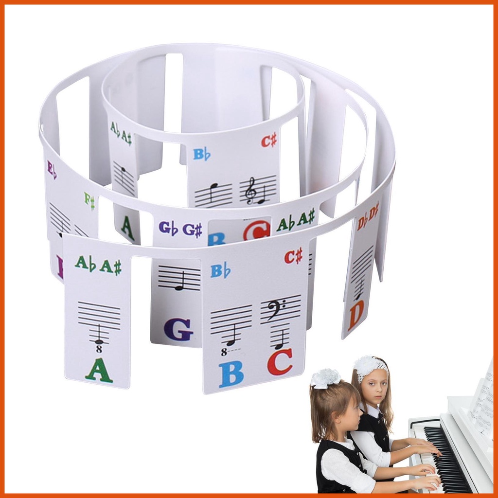 Piano Notes Stickers Removable Digital Piano Stickers Bold Large Letter ...