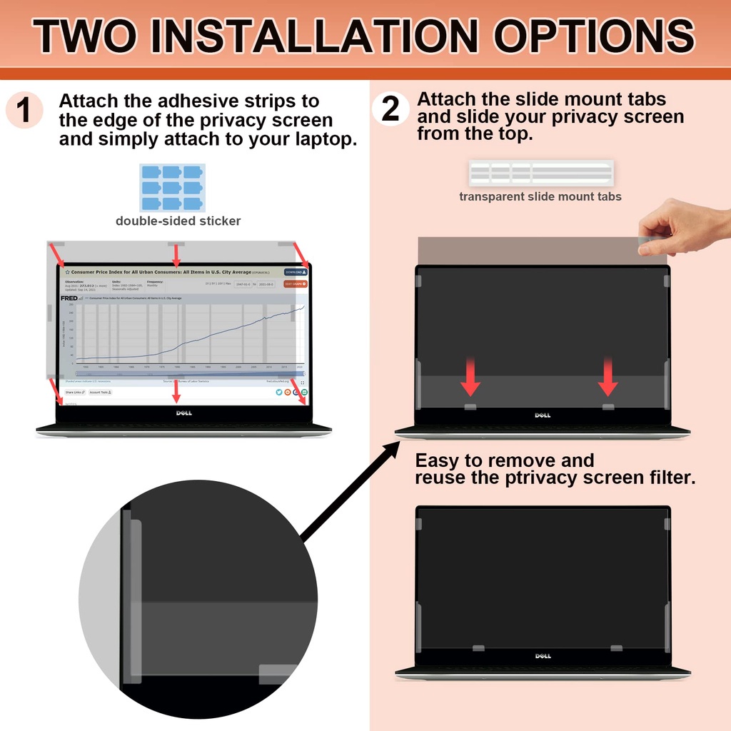 Laptop Screen Protector Privacy Filter 16:9 13.3"（294*165) 14" (310*174 ...
