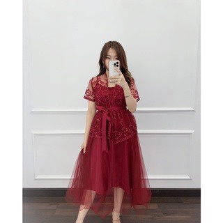 Long dress TILE FULL / SELLA dress / dress Condition dress Brukat SAGE ...
