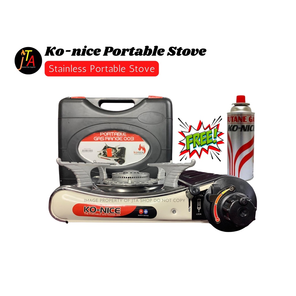 Ko-nice Portable Stove Stainless Heavy Duty with Free 1 Ko-nice Butane ...