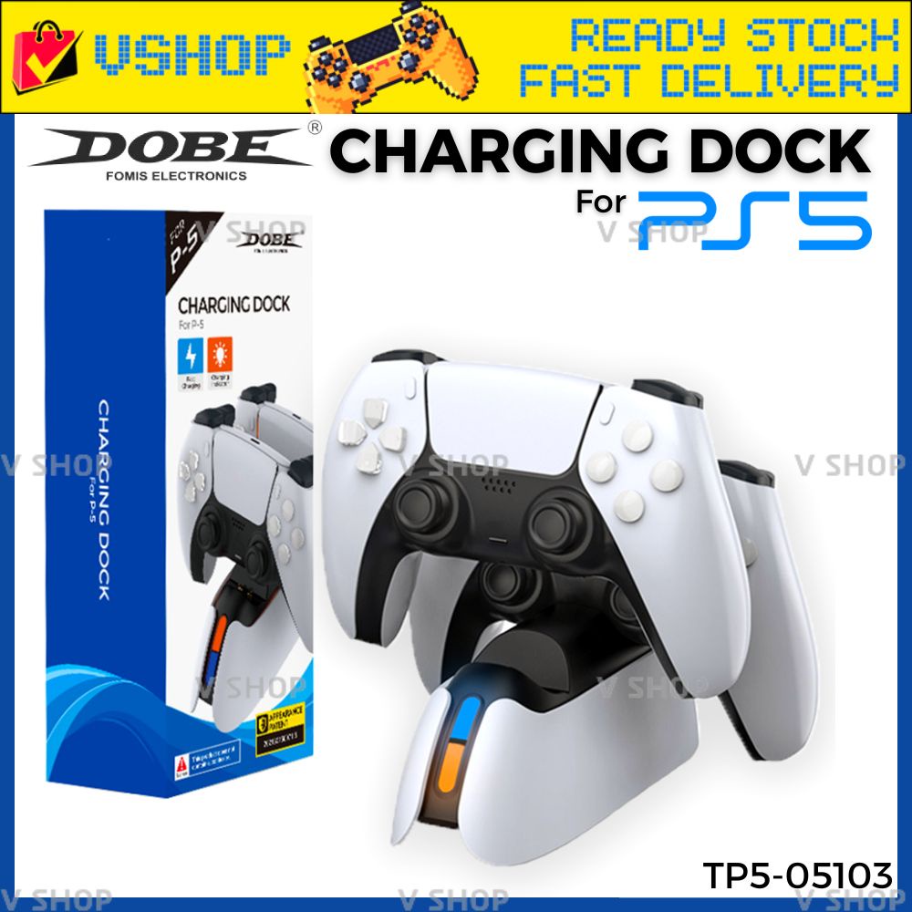 Dobe PS5 Dual Controller Charger Charging Indicator USB Type-C Fast ...