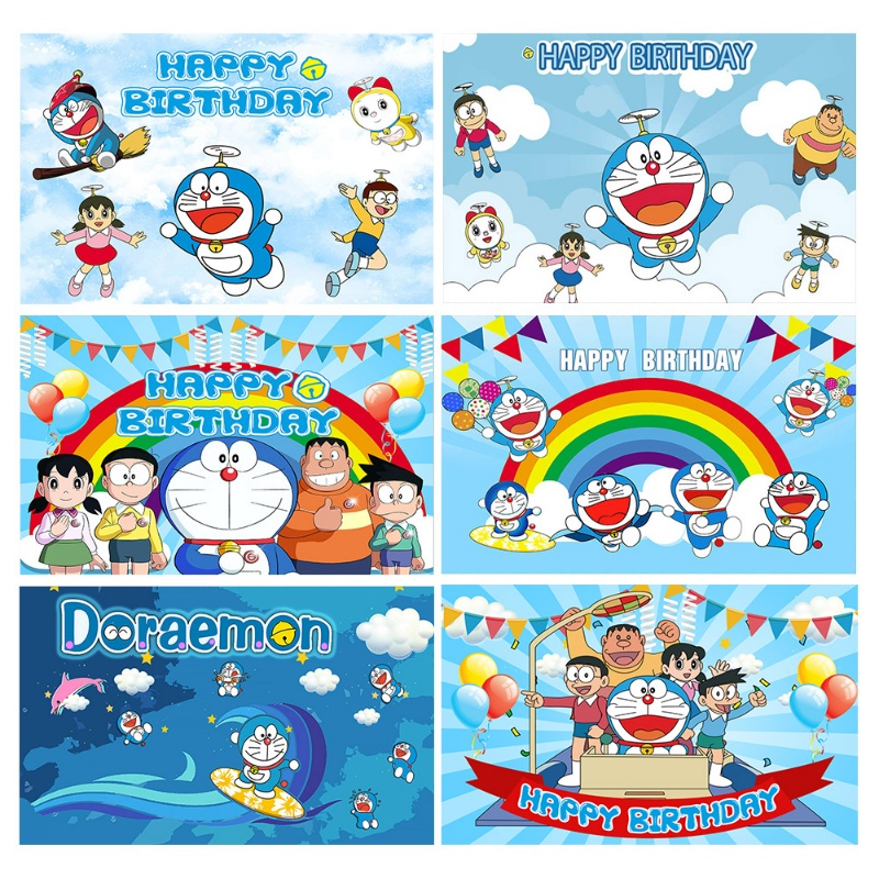 Woncol Doraemon Photography Backdrop Child Birthday Party Photo ...