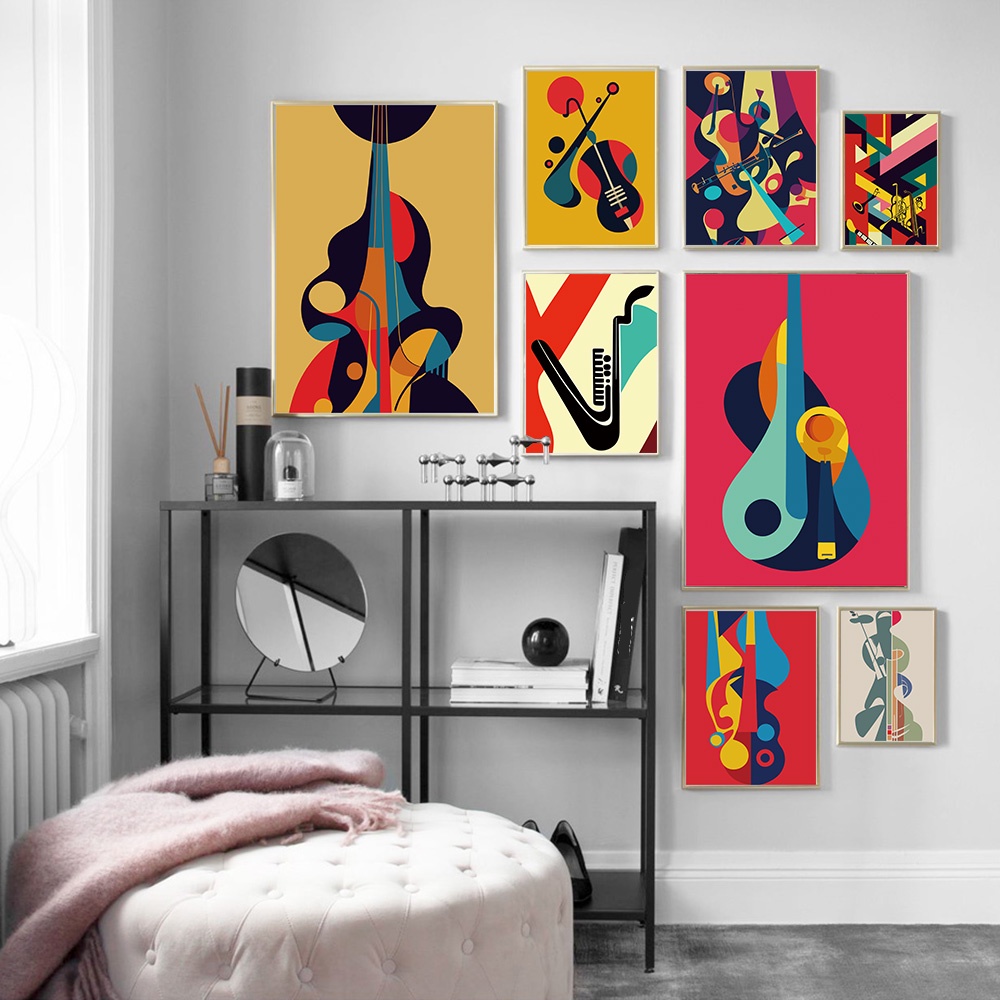 Abstract Music Art Jazz Saxophone Melody Nordic Posters and Prints Wall ...