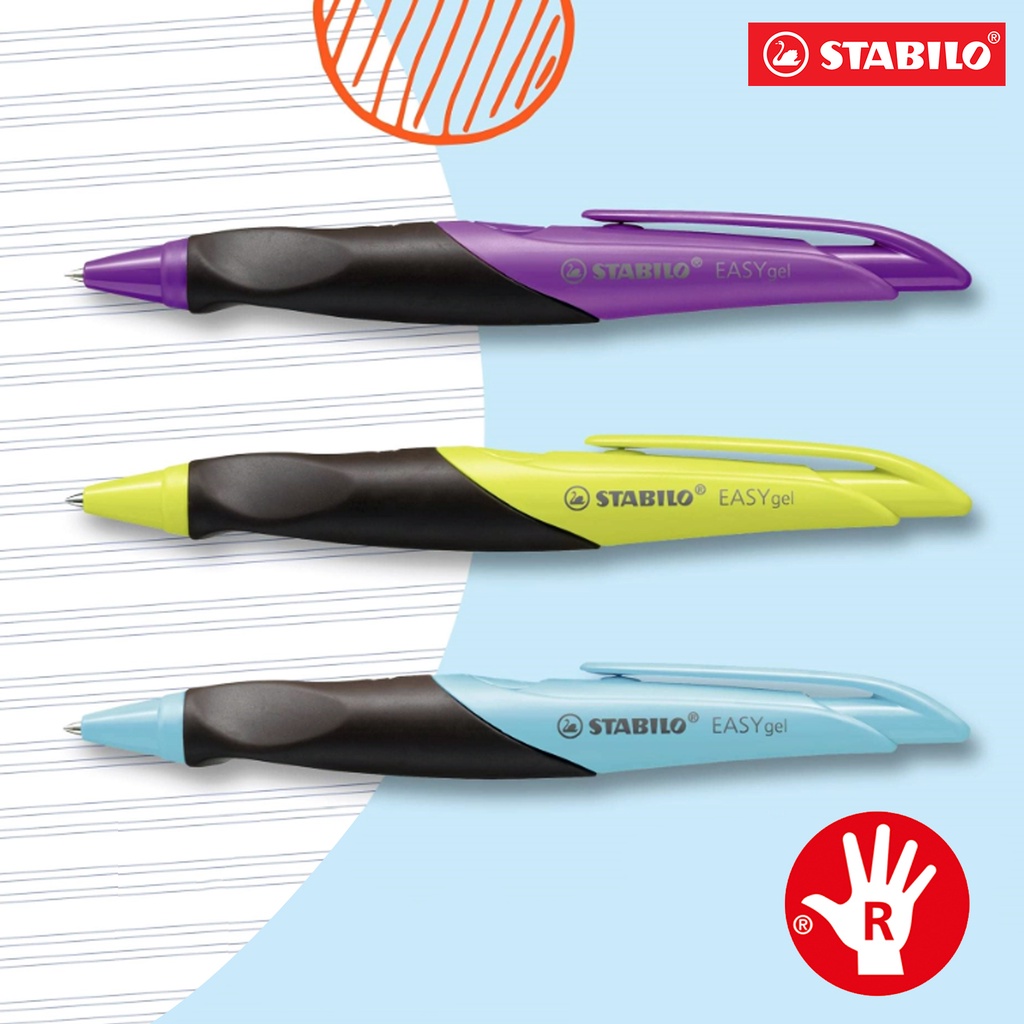 STABILO EASYgel Retractable Gel Pen for Right Handed Holder Ergonomic ...