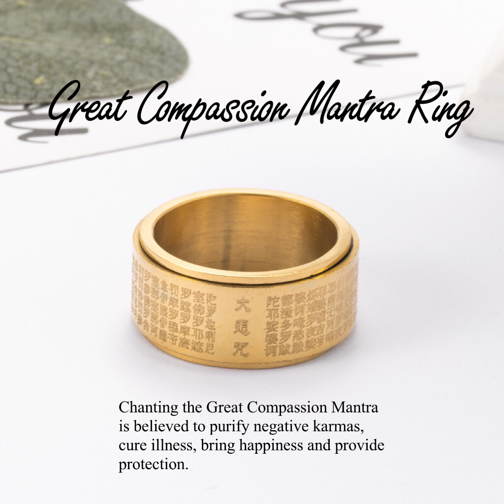 Rotating Religious Buddhist Titanium Steel Rotatable Great Compassion ...