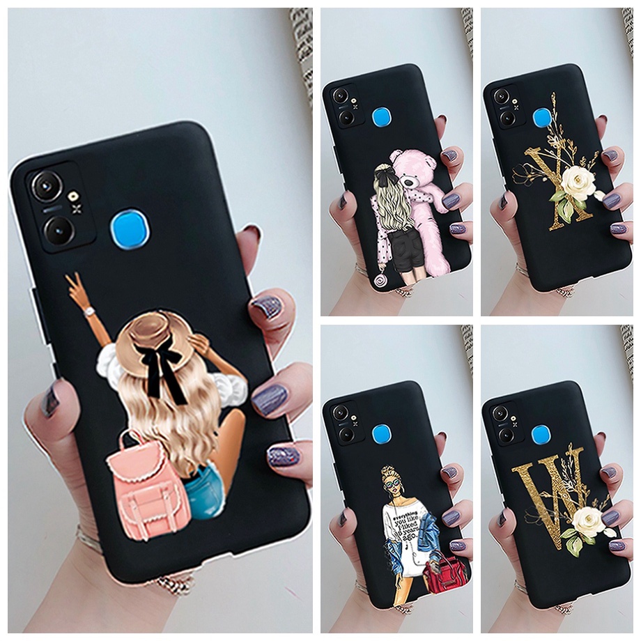 Infinix Smart 6 Plus Case 2022 New Stylish Letters Girls Pattern Matte ...