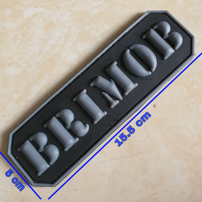Pvc logo rubber patch with 3d embossed brimob writing / police / police ...