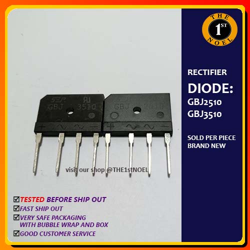 DIODE GBJ2510 GBJ3510 BRIDGE FULL WAVE RECTIFIER | Shopee Philippines