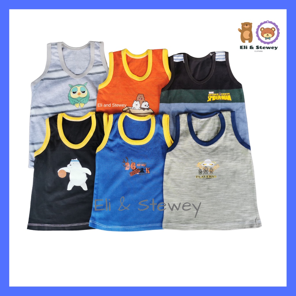 Eli & Stewey Printed Cartoon Characters Colored Sando for Boys 0 to 9 ...