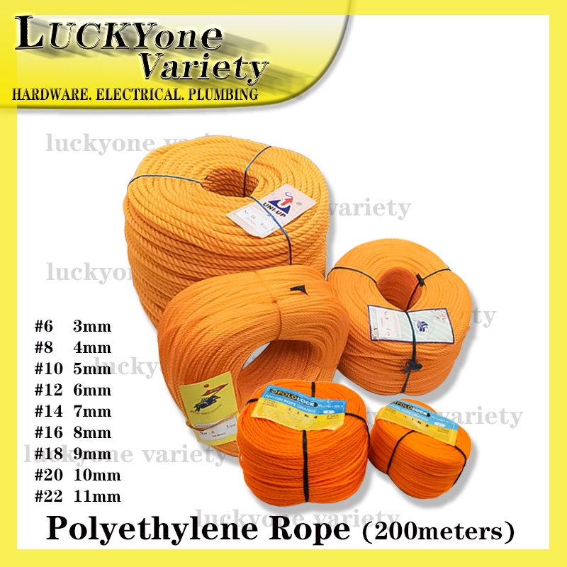 Polyethylene Rope / Nylon Rope #8 /#10 /#12 /#14 /#16 (200 Meters ) | Shopee Philippines