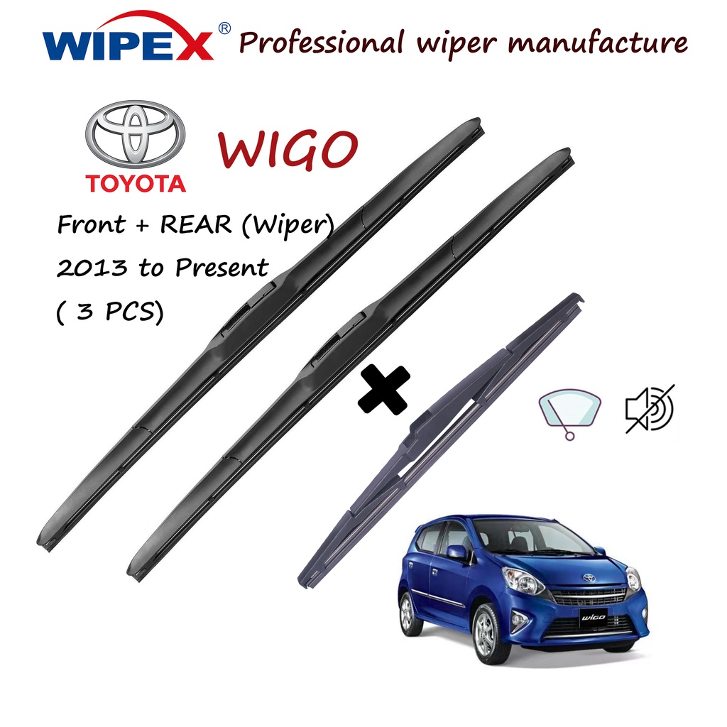 Toyota Wigo Wiper Blade Set (Front/Rear) K14+21+12A for All Year Model ...