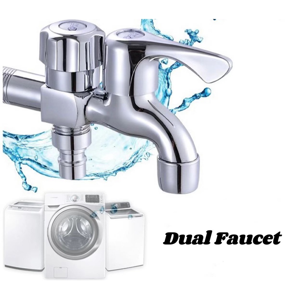 Wall Mount Dual Way Faucet Washing Machine Single Hole Water Tap Faucet ...