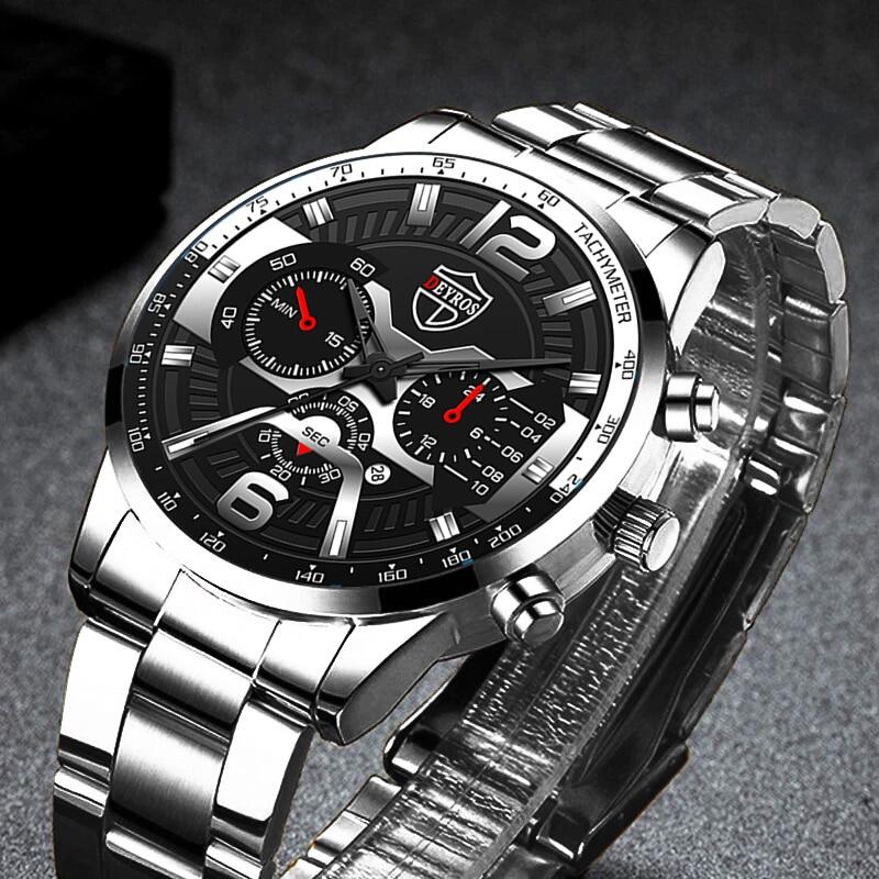 Deyros Original Waterproof Luxury Silver Watch Man Sport Stainless ...