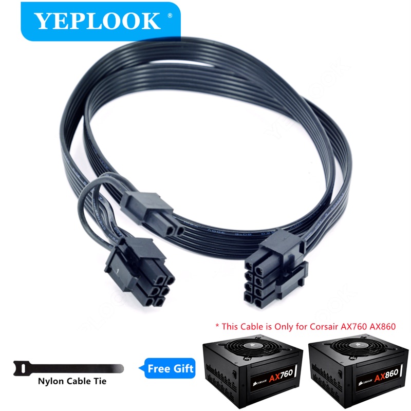 PCIe 8Pin to 8Pin 6+2Pin GPU Power Supply Cable For Corsair AX760 AX860 ...