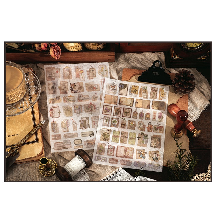 ENWEI 1 Pc [Miss Your Poem Series] Vintage Journal Stickers Washi Paper ...