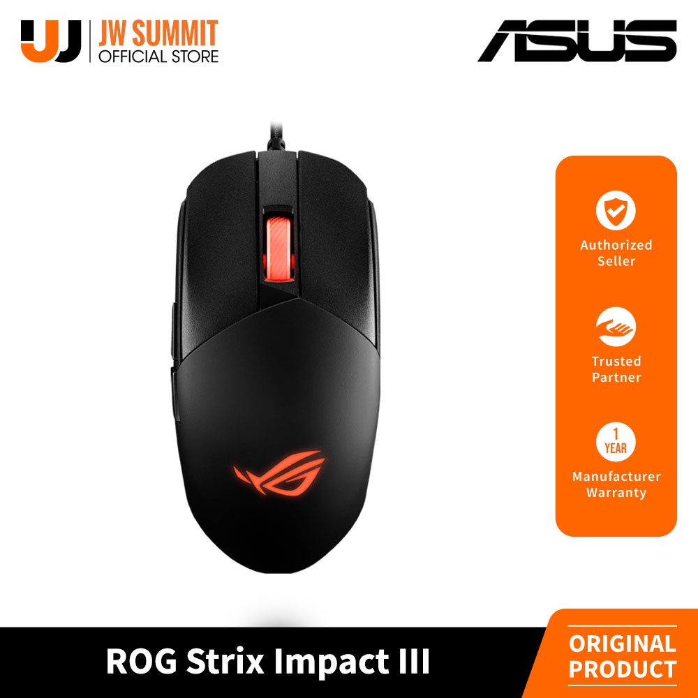 Asus ROG Strix Impact III 12,000 DPI Lightweight, Ultralight and ...