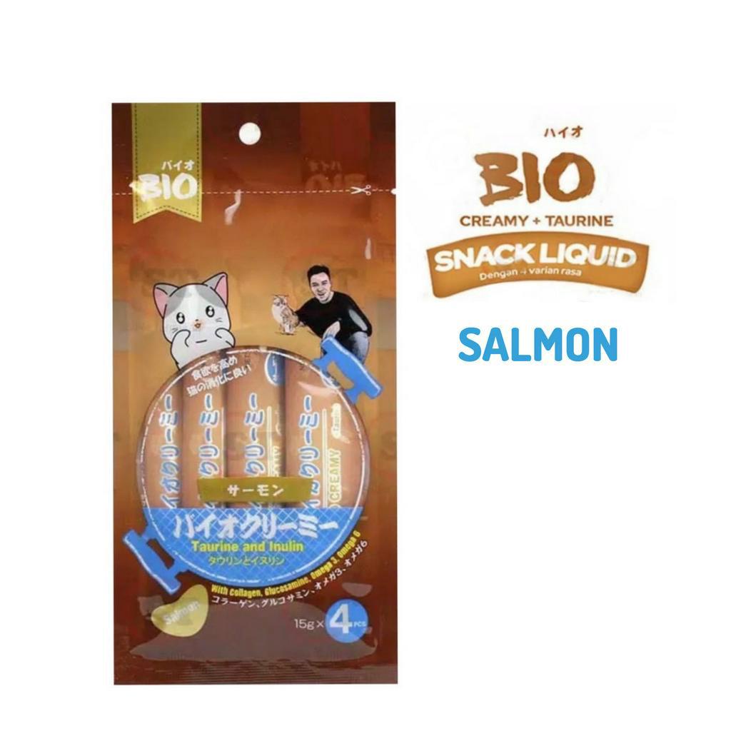 BIO CREAMY CAT TREAT SNACK WET CAT SNACKS SALMON FLAVOR meo creamy 60gr ...