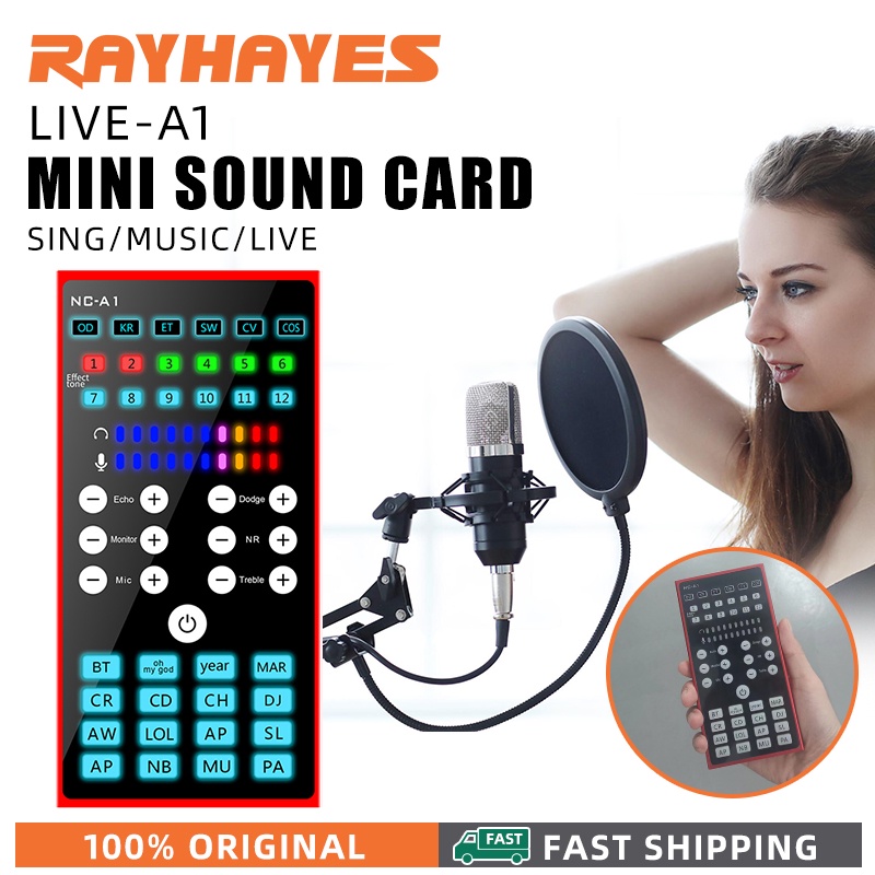 Live Sound Card A1 Original mini Mixer with bm800 Microphone Set for ...