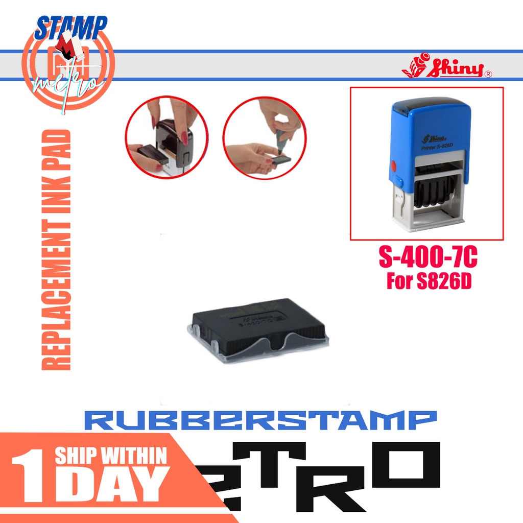 S-400-7C Replacement pad for Shiny Self-inking Stamp S-826D-7 | Shopee Philippines