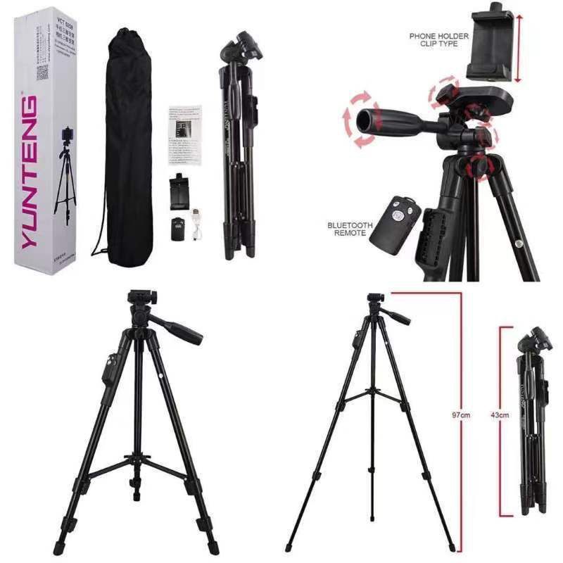 Yunteng VCT-5208 Tripod Stand for Cameras and Mobile Phone | Shopee ...