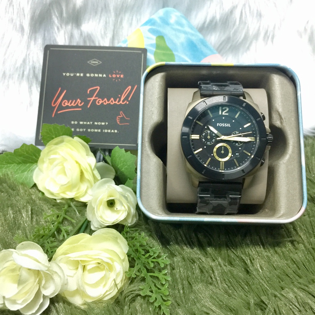 FOSSIL: Privateer Sport Chronograph Black-Gold Stainless Steel Watch ...