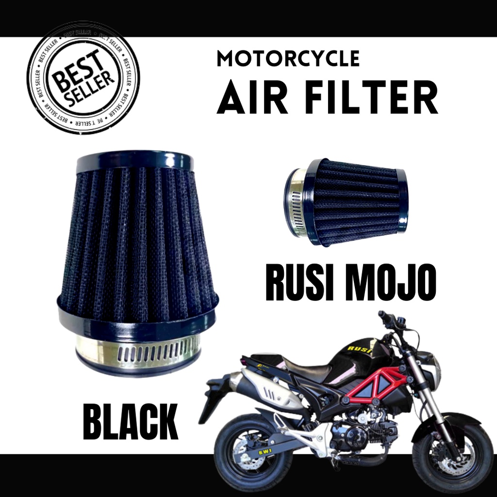 MOTORCYCLE AIR FILTER FOR RUSI MOJO| BLACK | MOTOR AIR CLEANER EARBUDS ...